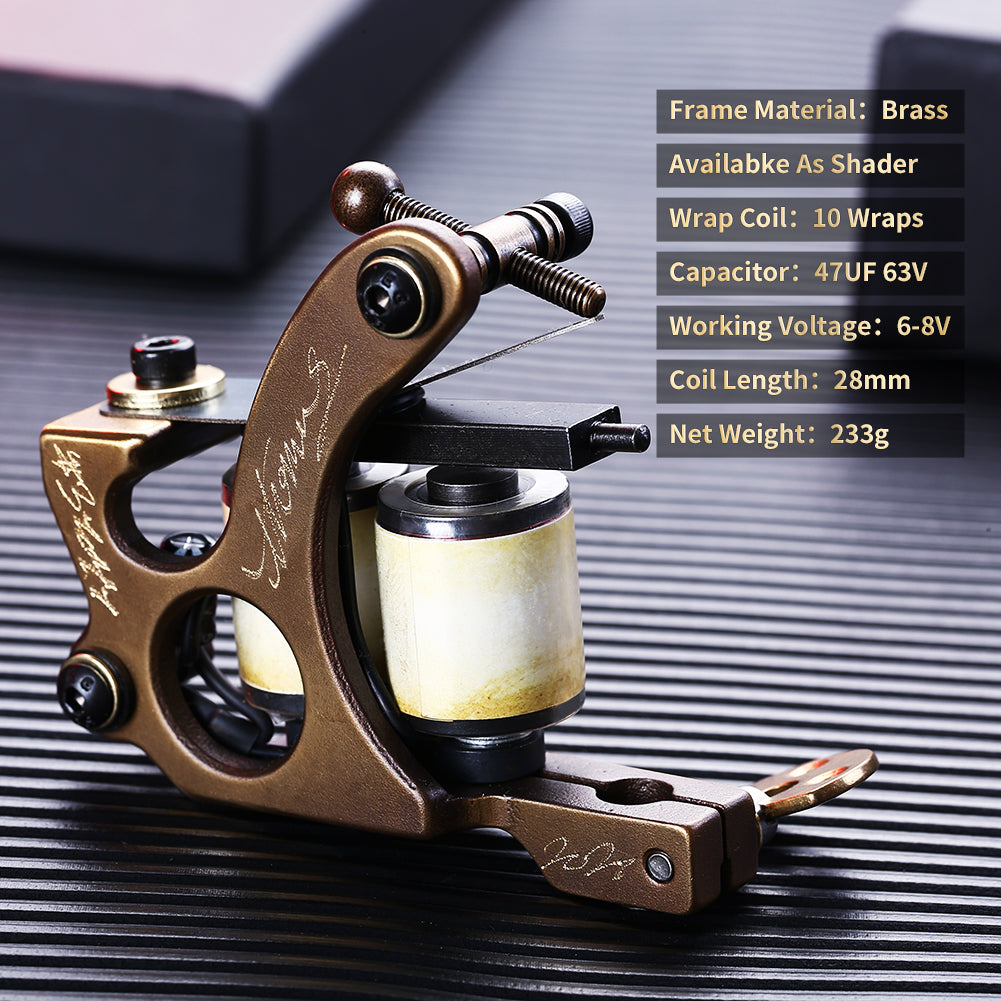 Mummy Coils Tattoo Machine For Liner Shader Traditional Handmade Pure ...