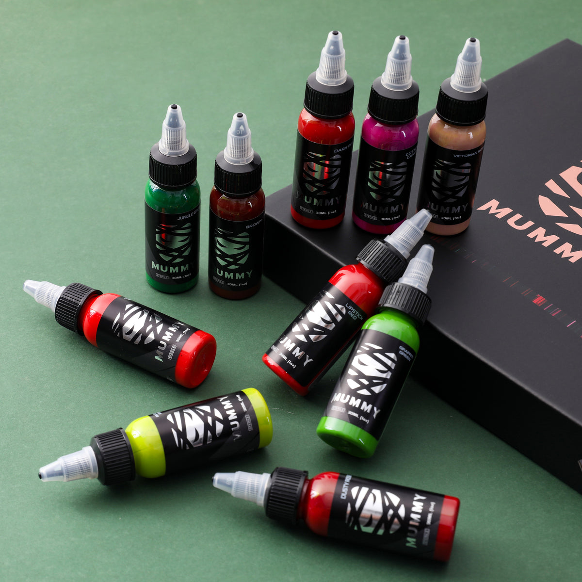 Mummy Tattoo Ink 10pcs Colors Rose Set – mummytattoosupplyofficial